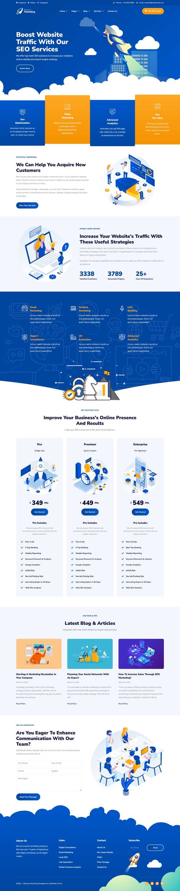Influence Marketing - SEO & Digital Agency Elementor Template Kit by ...
