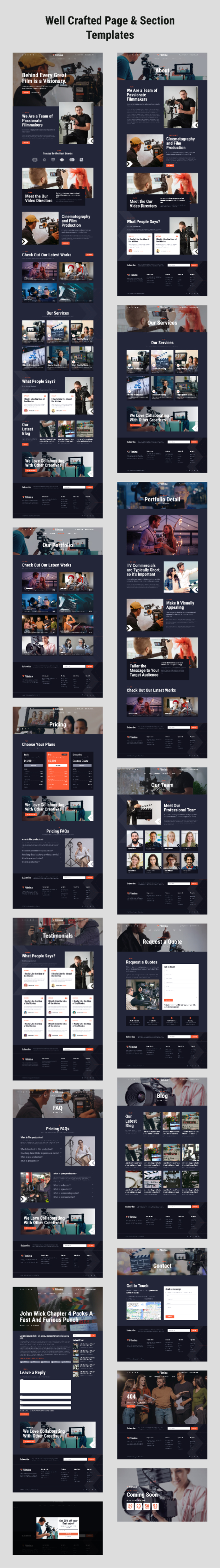 Filmina - Filmmakers & Videographer Elementor Template Kit by ThemeWarriors