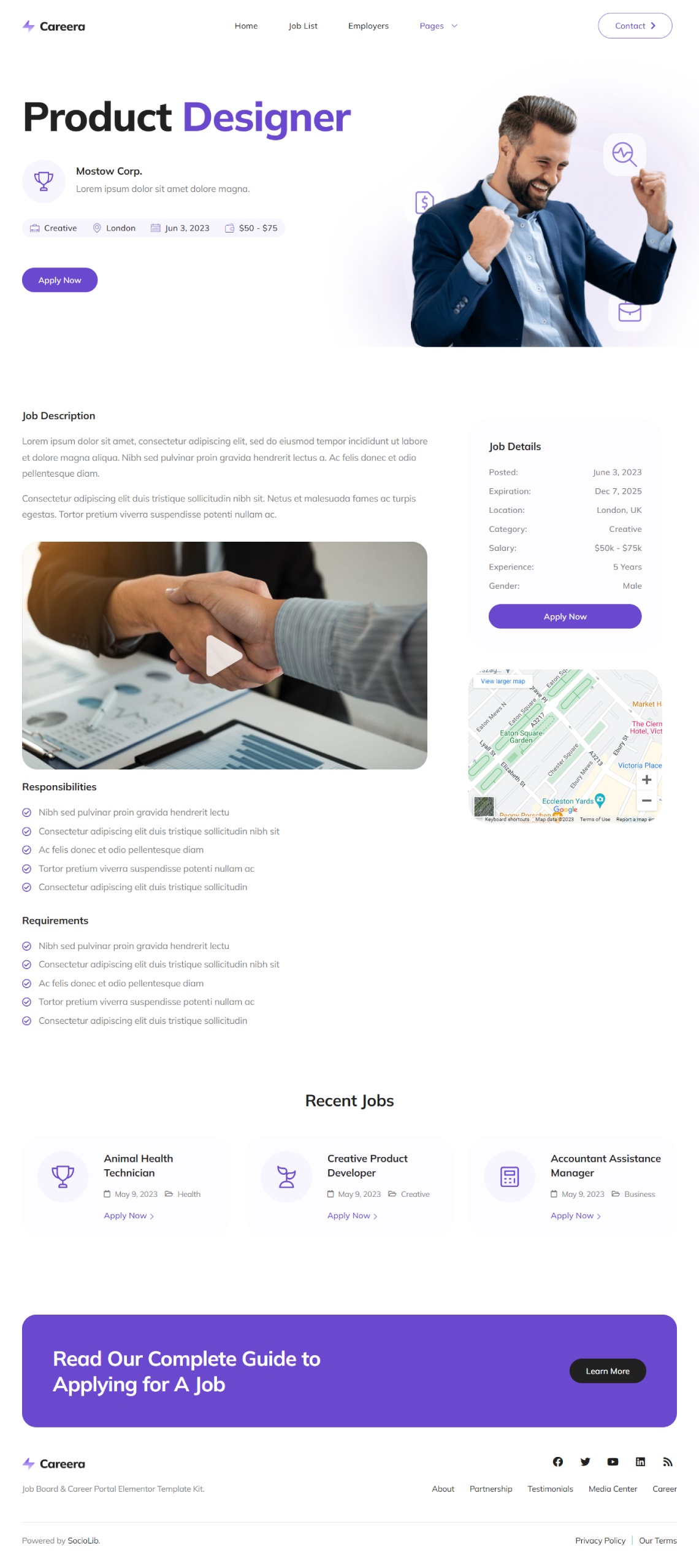 Careera - Job Board & Career Portal Elementor Template Kit by sociolib
