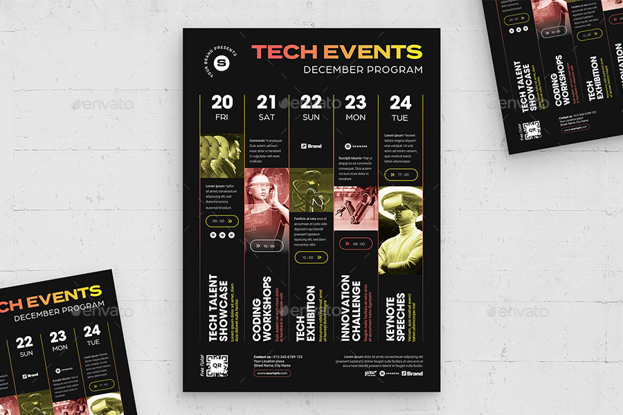 Event Schedule Calendar Flyer Template, Print Templates | GraphicRiver