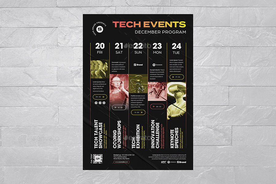 Event Schedule Calendar Flyer Template, Print Templates | GraphicRiver