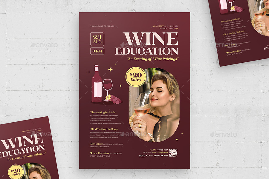 Wine Flyer Template, Print Templates | GraphicRiver