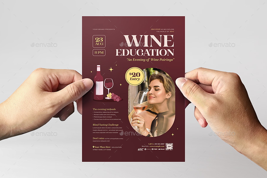 Wine Flyer Template, Print Templates | GraphicRiver