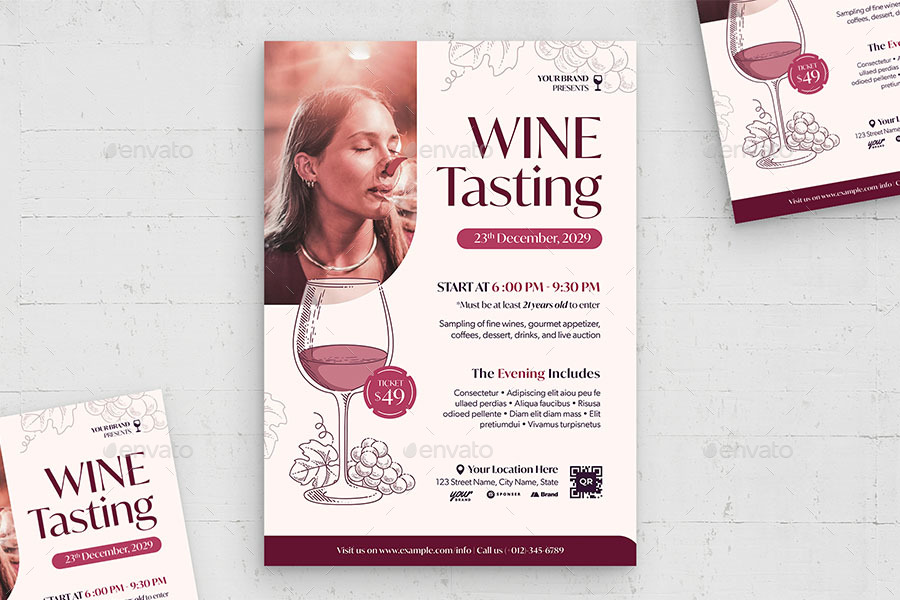 Wine Tasting Flyer Template, Print Templates | GraphicRiver
