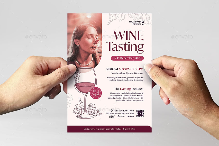 Wine Tasting Flyer Template, Print Templates | GraphicRiver