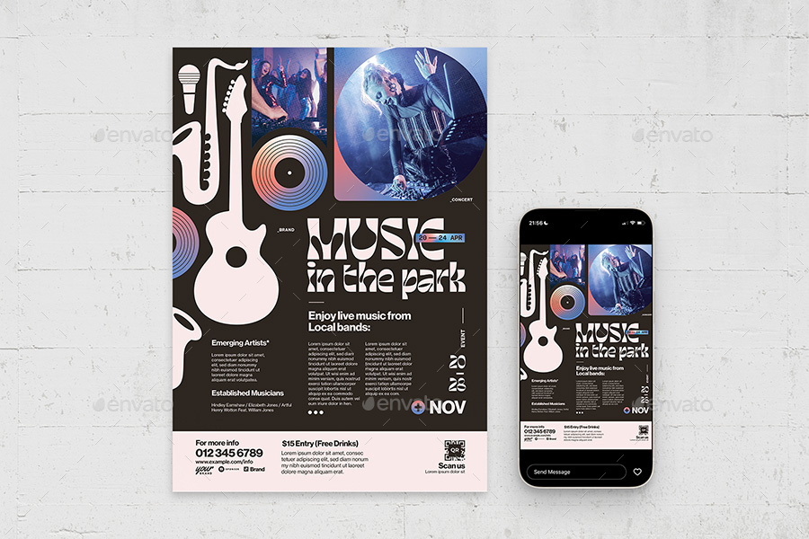 Music Event Flyer Template, Print Templates | GraphicRiver