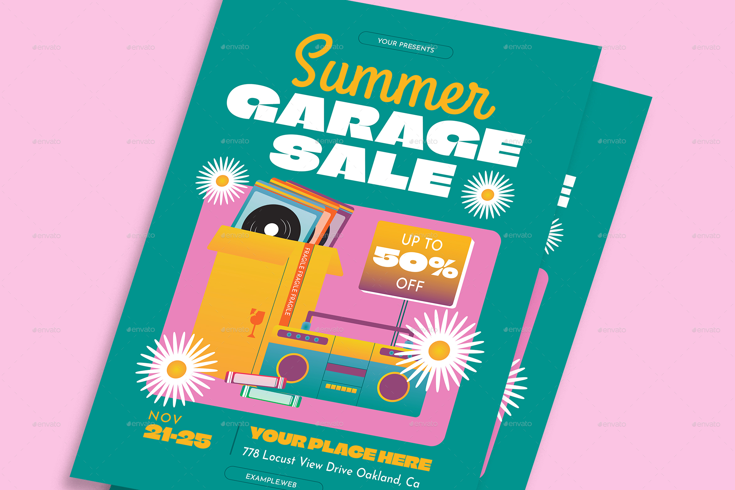 Tosca Flat Design Summer Garage Sale Flyer, Print Templates | GraphicRiver