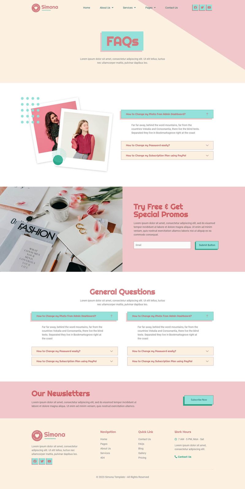 Simona - Feminine Business Elementor Template Kit by Kitpro | ThemeForest