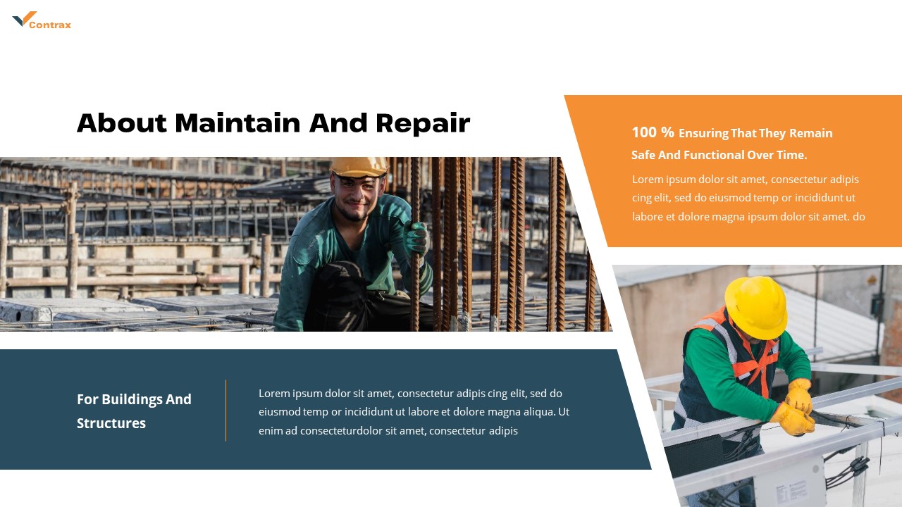 Contrax- Construction Presentation Power Point Template, Presentation ...