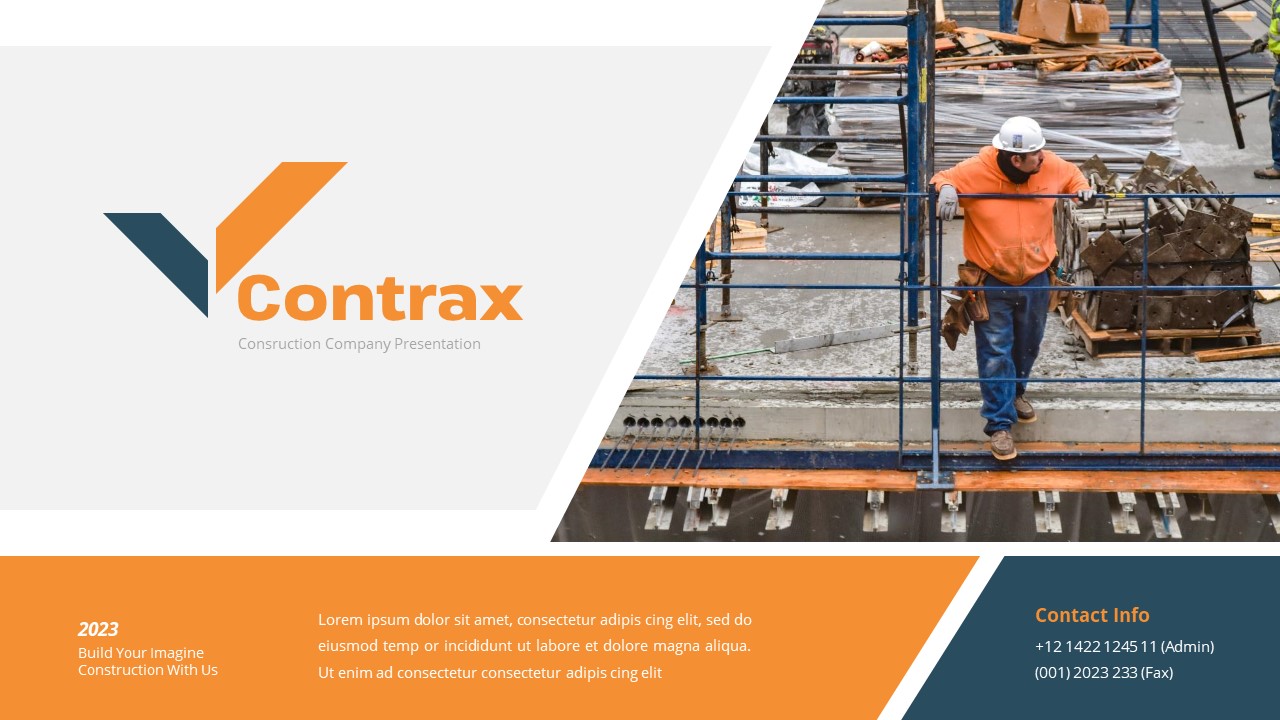 Contrax- Construction Presentation Keynote Template, Presentation Templates