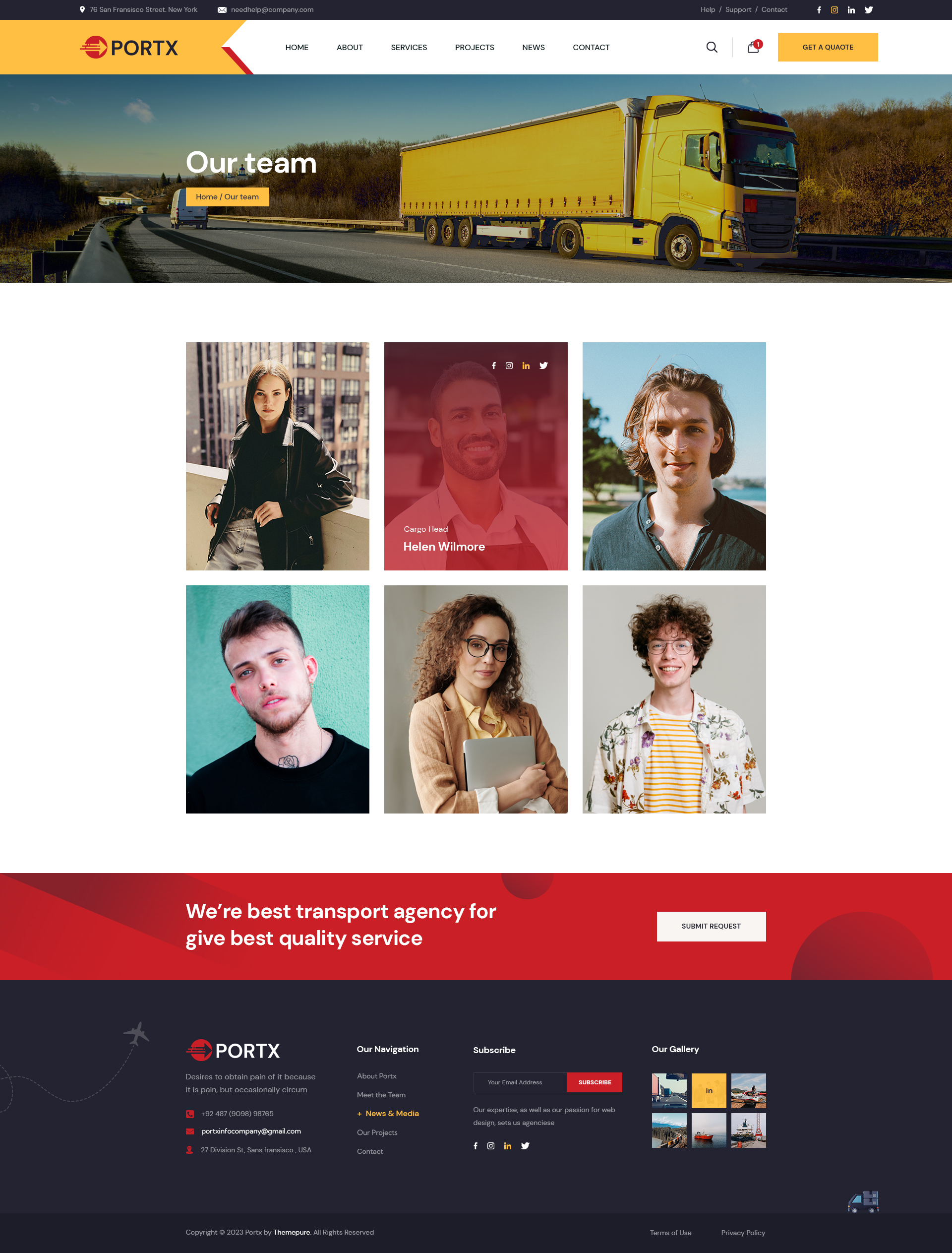 Portx - Logistics and Transportation PSD Template by Theme_Pure ...