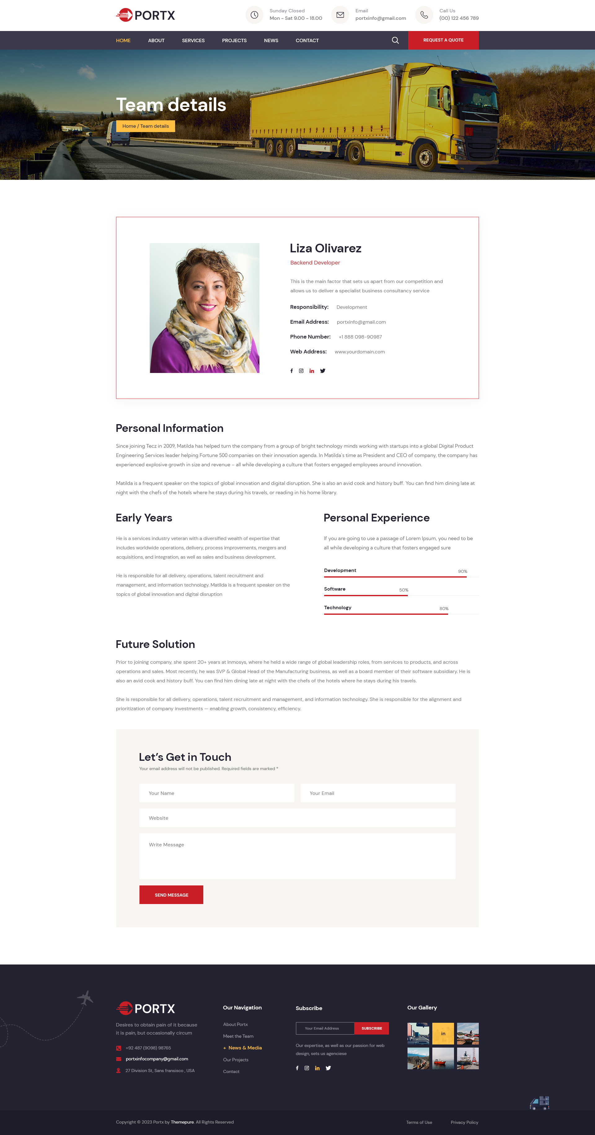 Portx - Logistics and Transportation PSD Template by Theme_Pure ...