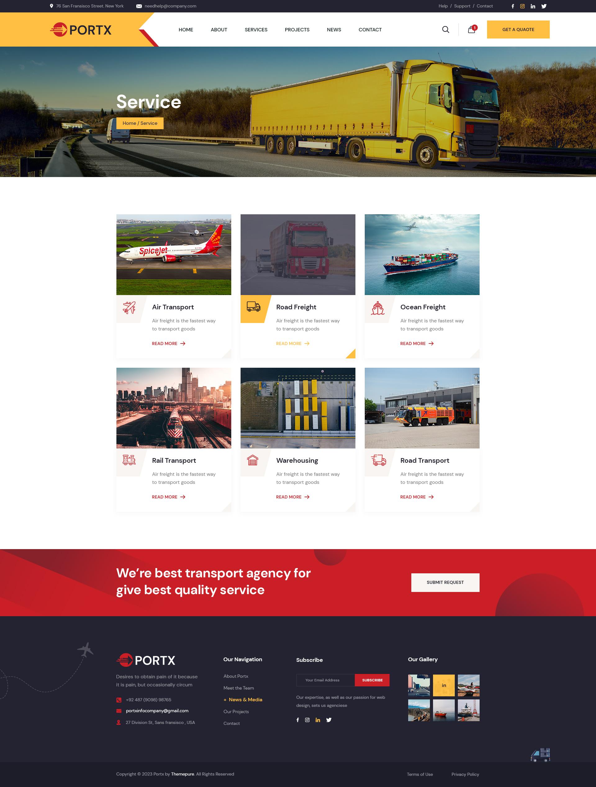Portx - Logistics and Transportation PSD Template by Theme_Pure ...