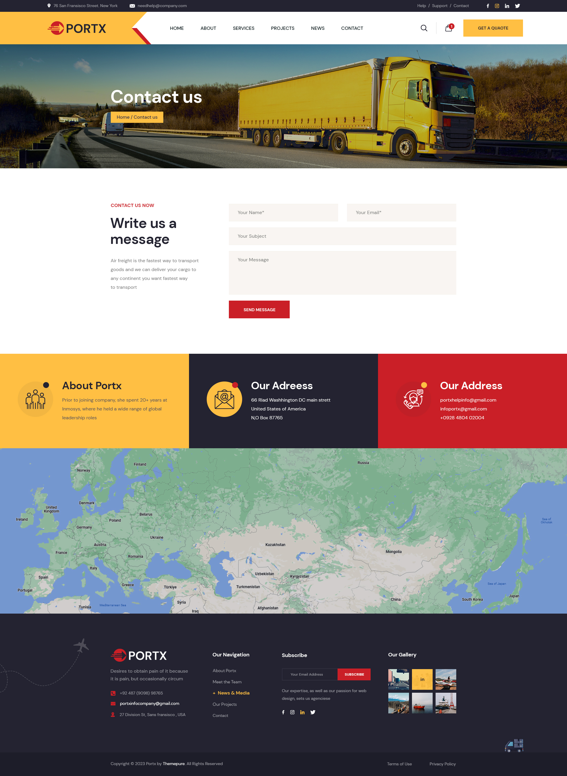 Portx - Logistics and Transportation PSD Template by Theme_Pure ...