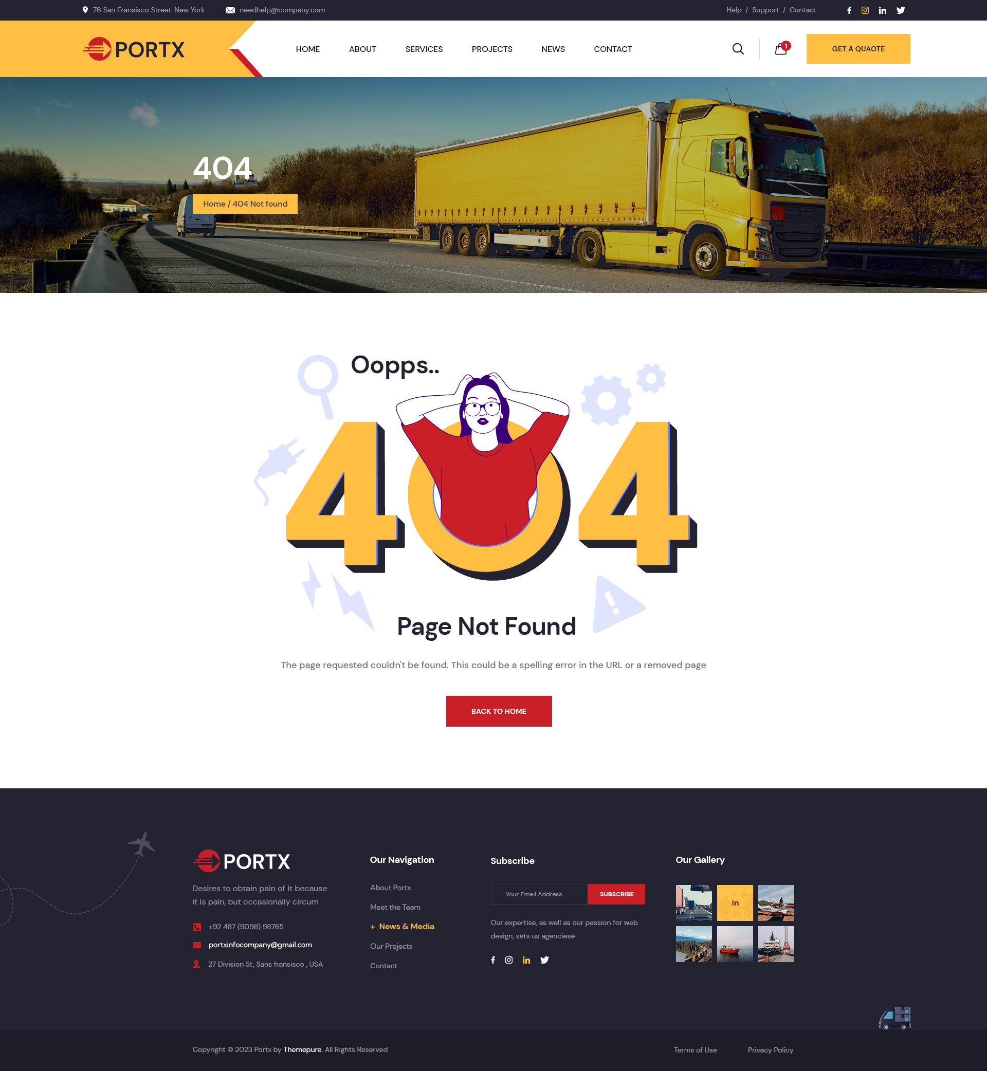 Portx - Logistics and Transportation PSD Template by Theme_Pure | ThemeForest