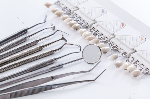 Dental tools and teeth samples Stock Photo by BLACKDAY | PhotoDune