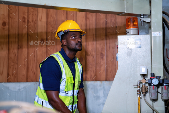 Man engineering operator wearing uniform Quality control maintenance ...