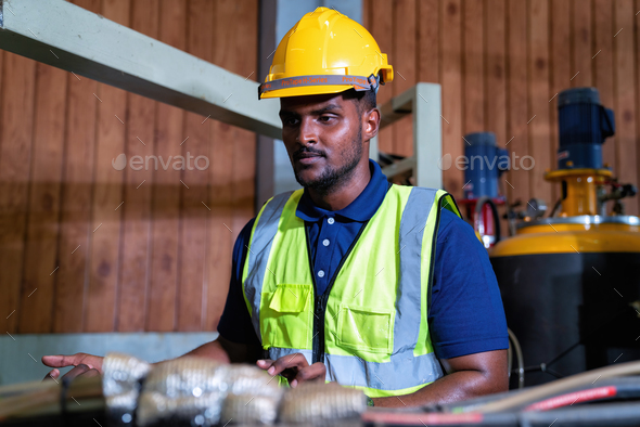 Man engineering operator wearing uniform Quality control maintenance ...