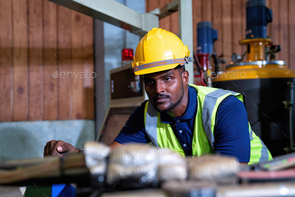 Man engineering operator wearing uniform Quality control maintenance ...