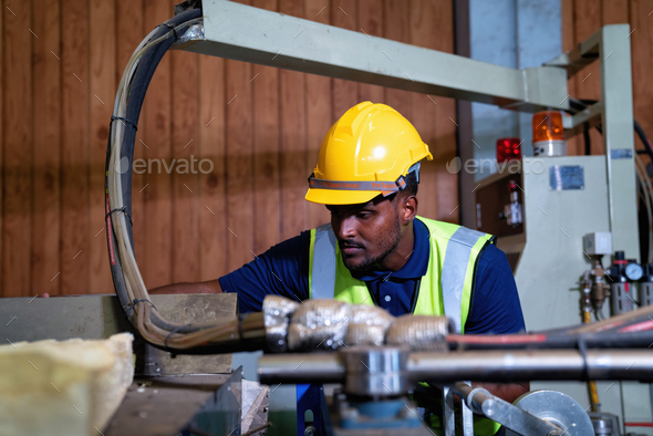Man engineering operator wearing uniform Quality control maintenance ...