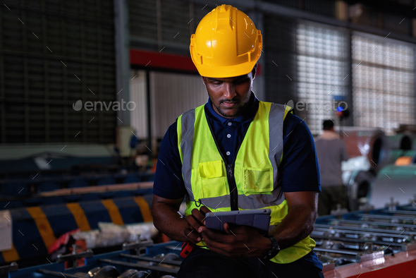 Man engineering operator wearing uniform Quality control maintenance ...