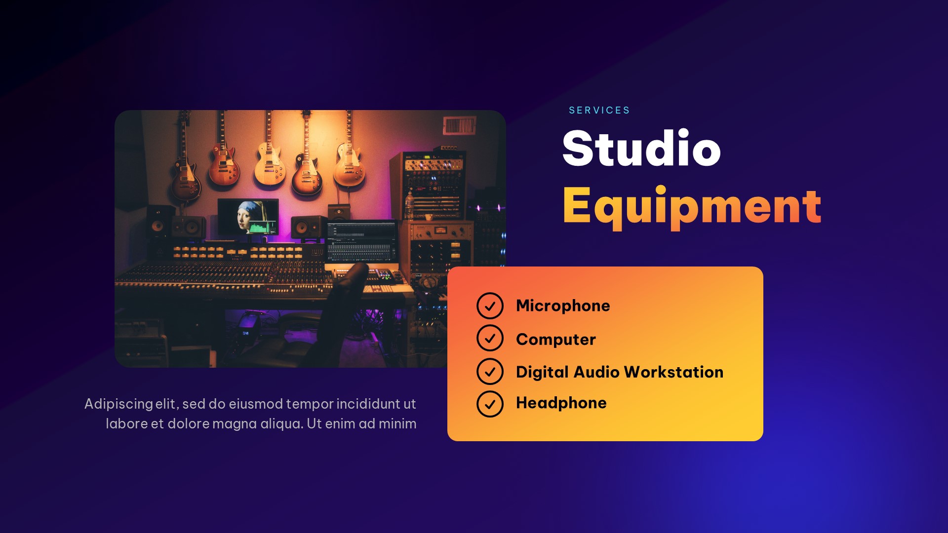 BASS - Music FX Production Powerpoint Template, Presentation Templates