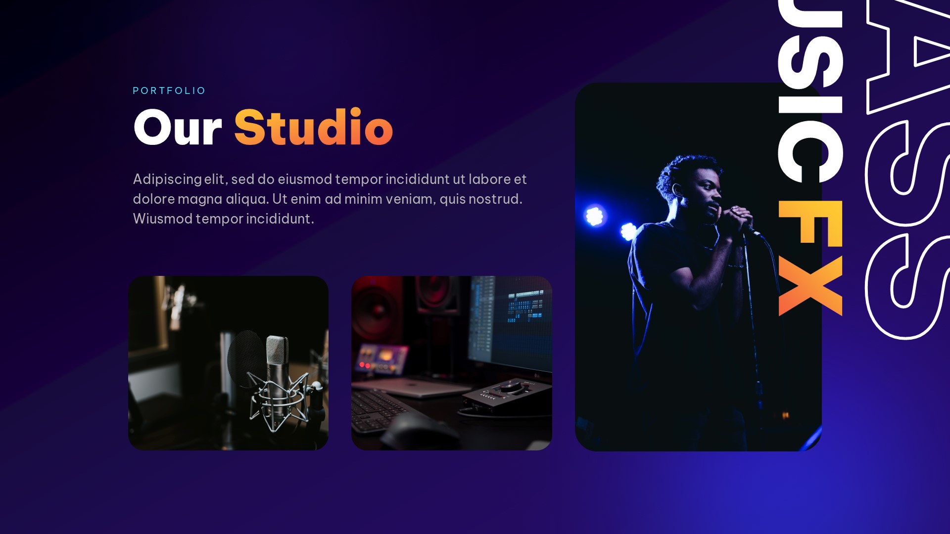 BASS - Music FX Production Powerpoint Template, Presentation Templates