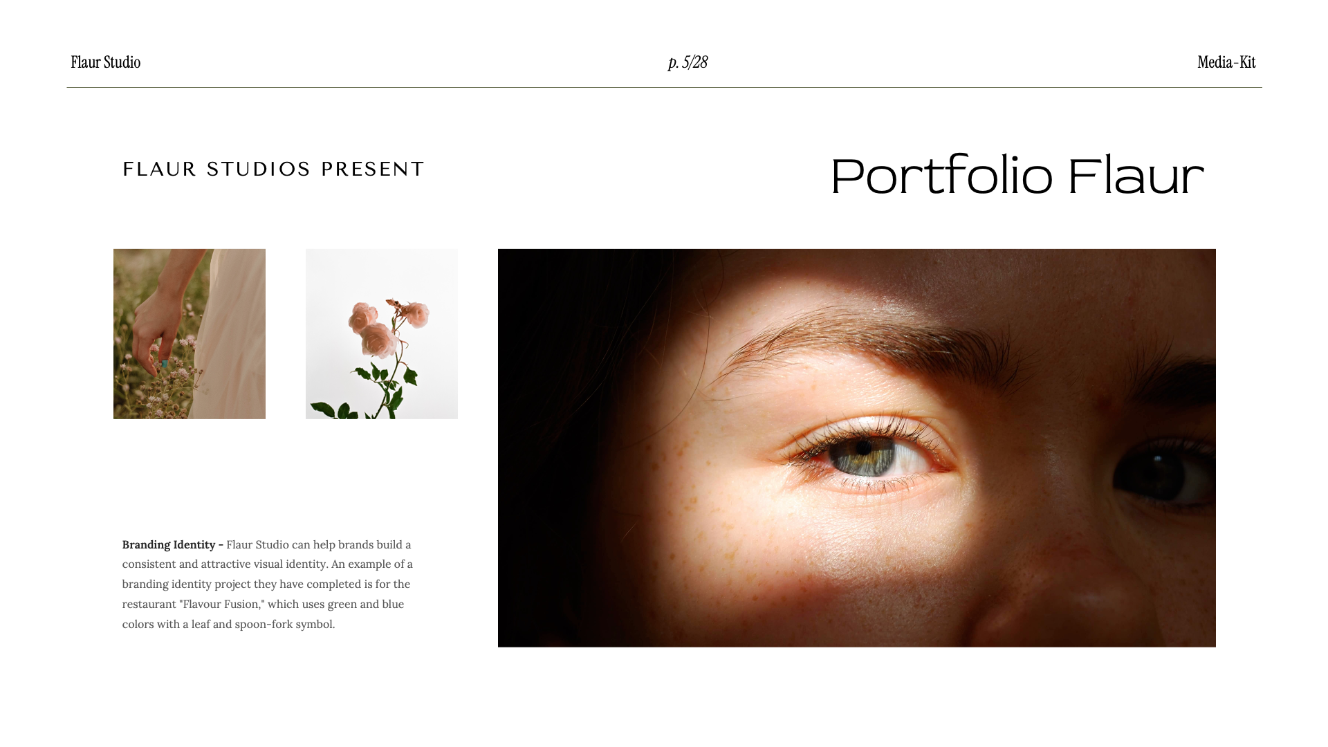 Flaur - Aesthetic Media-Kit PowerPoint Template, Presentation Templates