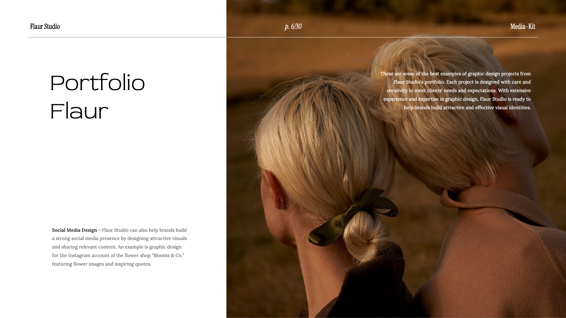 Flaur - Aesthetic Media-Kit PowerPoint Template, Presentation Templates