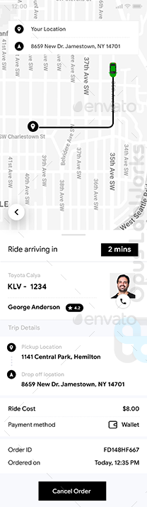 Cab Booking, Car Rentals, & Delivery Service UI Kit | Cab & Courier UI ...