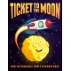 Moon Character and a Rocket Flying Above It, Vectors | GraphicRiver