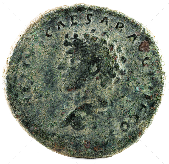 Ancient Roman bronze sestertius coin of Emperor Antoninus Stock Photo ...