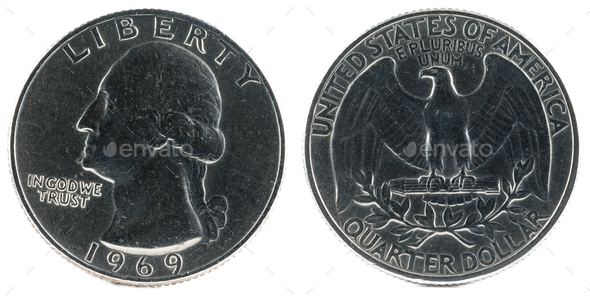 Front and backside of a historic American silver coin Stock Photo by ...