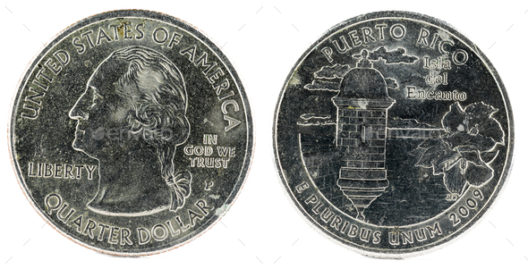 Front and backside of a historic American silver coin Stock Photo by ...