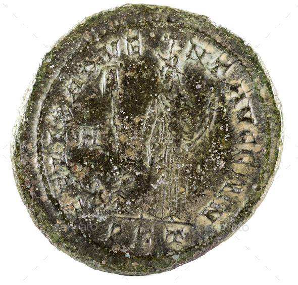 Ancient Roman copper coin of Emperor Constantius Chlorus Stock Photo by ...