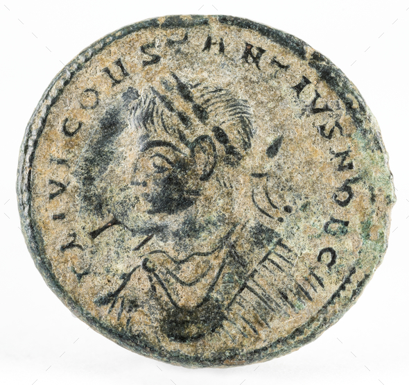 Ancient Roman copper coin of Emperor Constantius II Stock Photo by ...