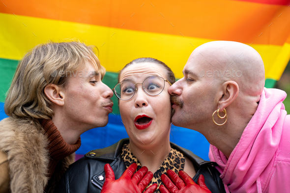 Lgbt people funny moment during gay pride parade Stock Photo by ...