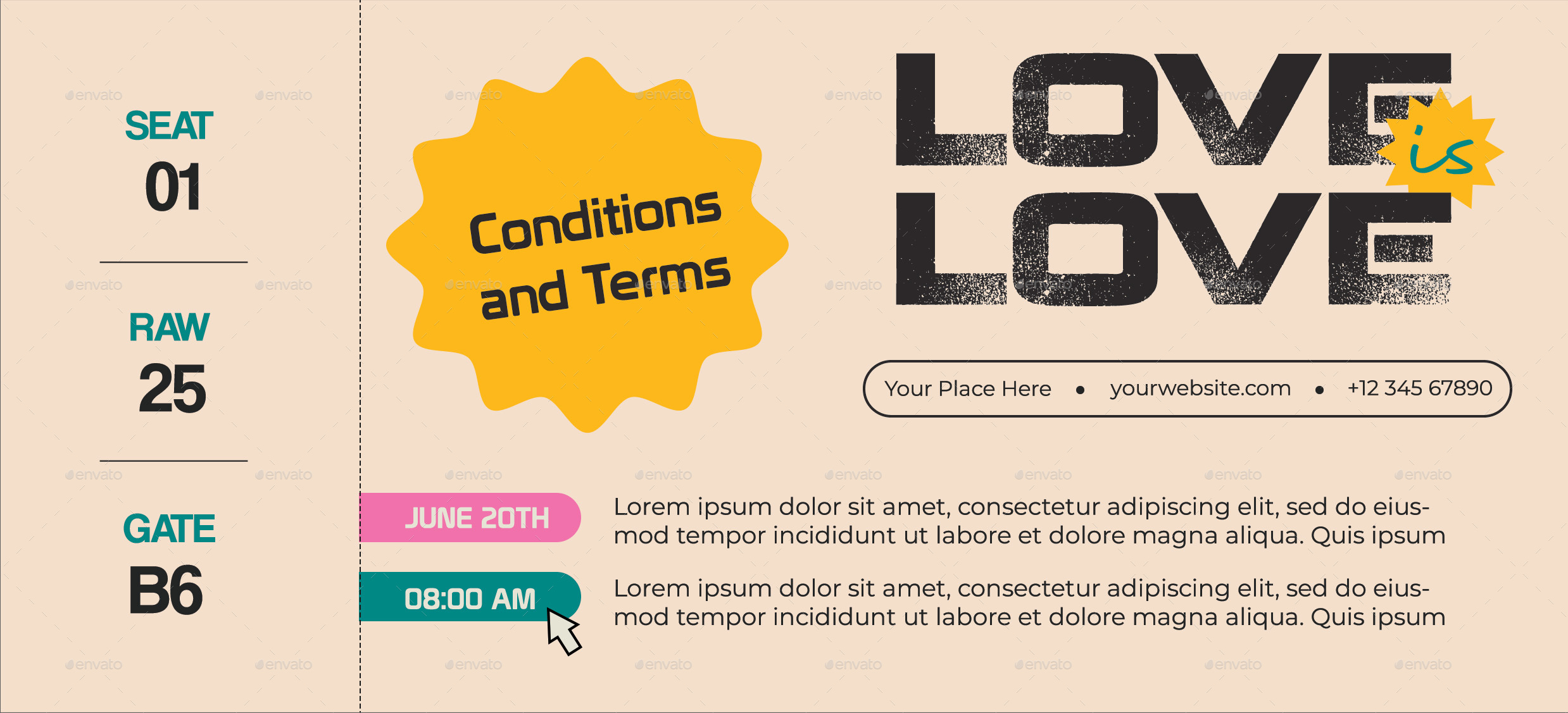 Pride Month Ticket, Print Templates | GraphicRiver