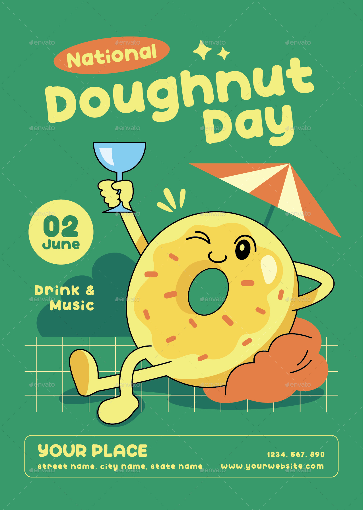 National Doughnut Day Flyer, Print Templates | GraphicRiver