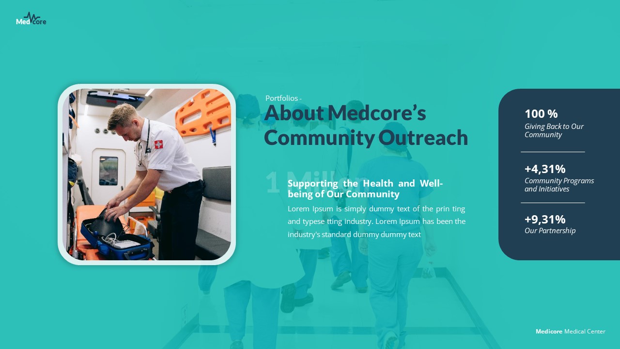 Medcore - Medical Centre PowerPoint Template, Presentation Templates