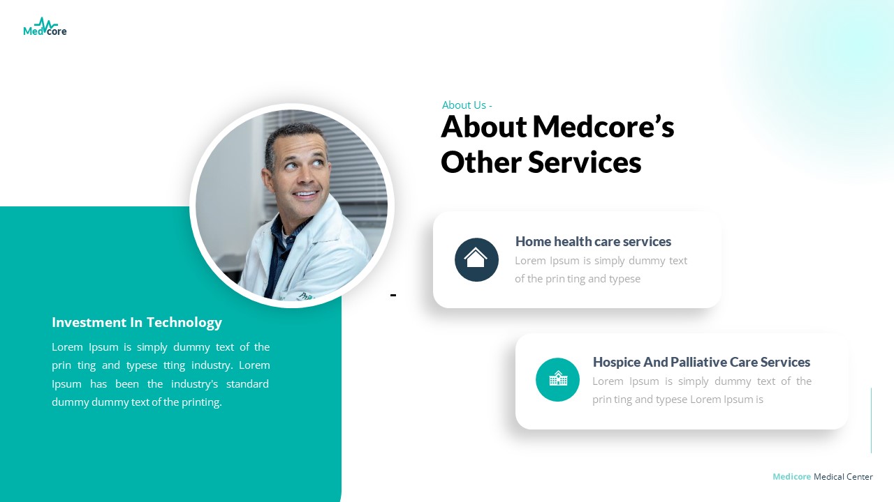 Medcore - Medical Centre PowerPoint Template, Presentation Templates
