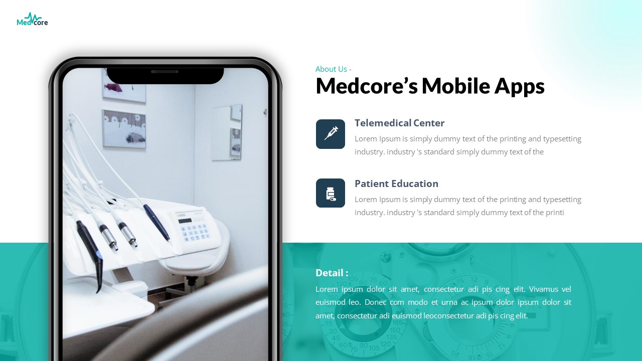 Medcore - Medical Centre PowerPoint Template, Presentation Templates
