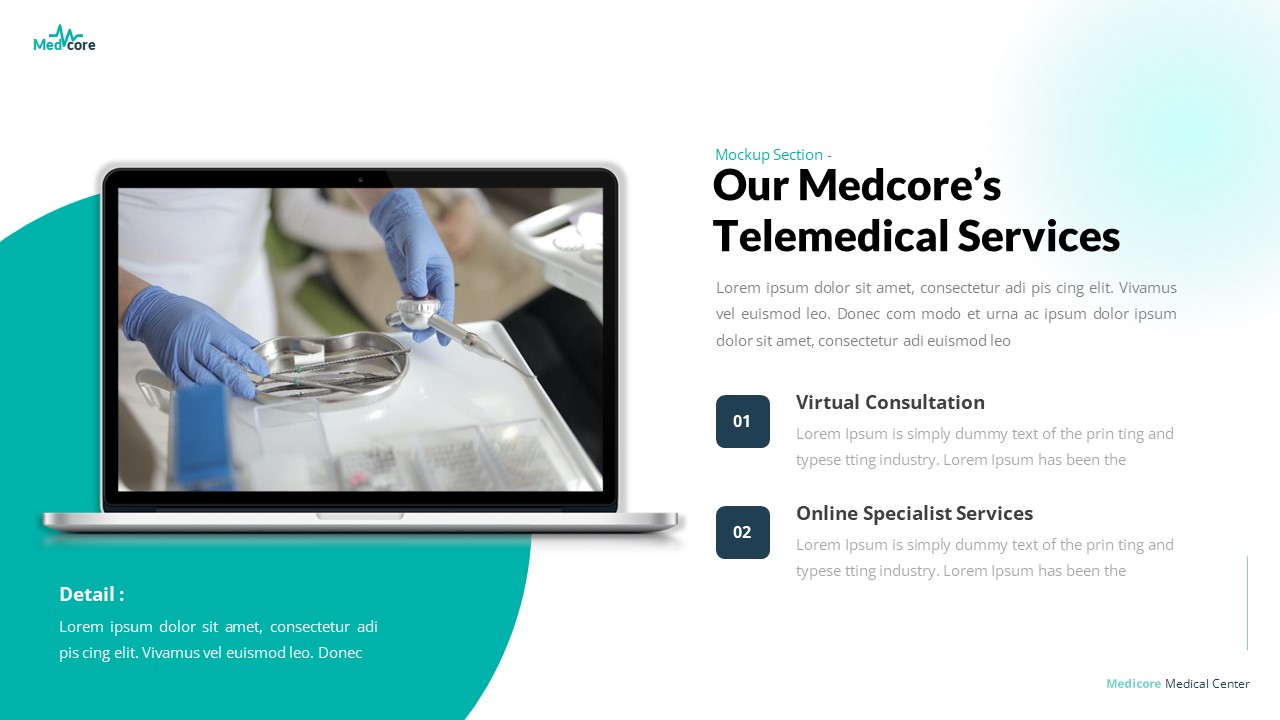 Medcore - Medical Centre PowerPoint Template, Presentation Templates