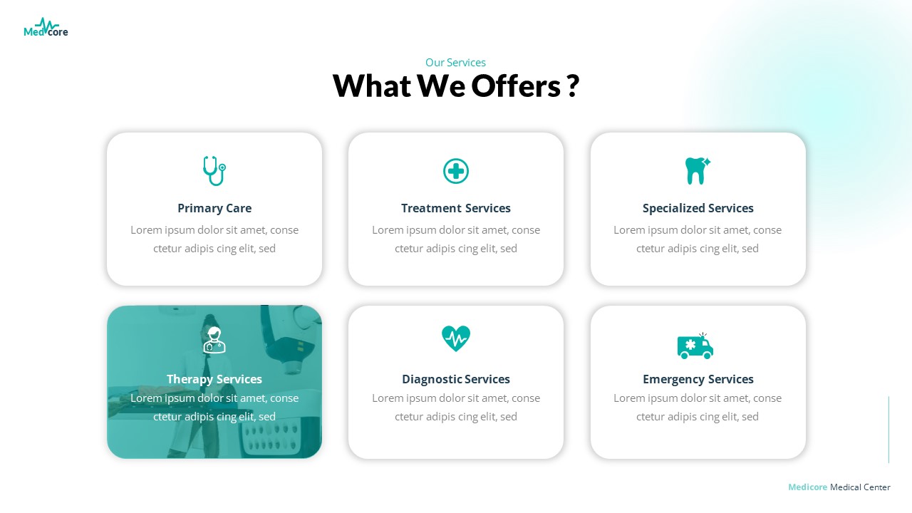 Medcore - Medical Centre PowerPoint Template, Presentation Templates