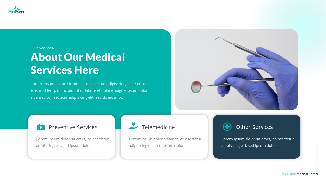 Medcore - Medical Centre PowerPoint Template, Presentation Templates