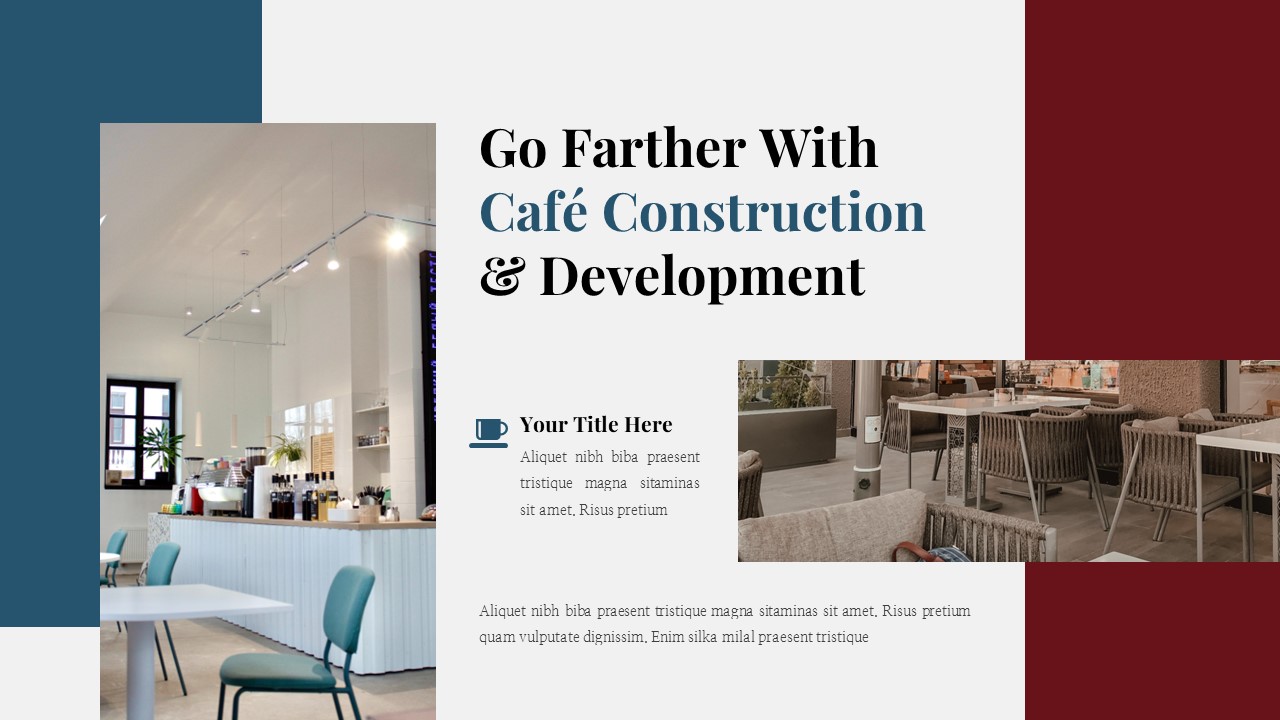 Cafe Construction & Development PowerPoint Template, Presentation Templates
