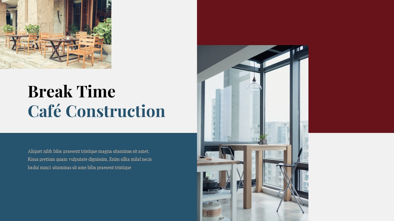 Cafe Construction & Development PowerPoint Template, Presentation Templates
