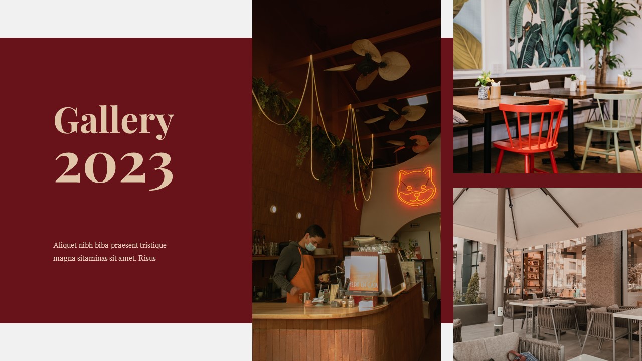 Cafe Construction & Development PowerPoint Template, Presentation Templates