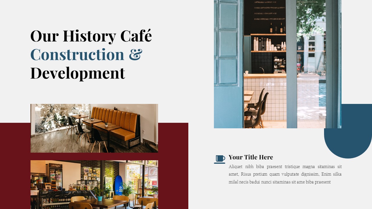 Cafe Construction & Development PowerPoint Template, Presentation Templates