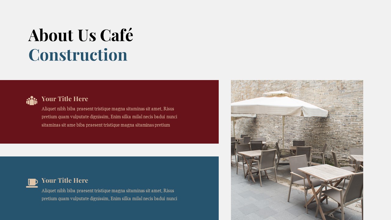 Cafe Construction & Development PowerPoint Template, Presentation Templates